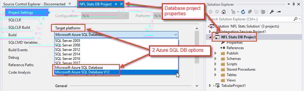 Database Properties in Visual Studio Database Projects