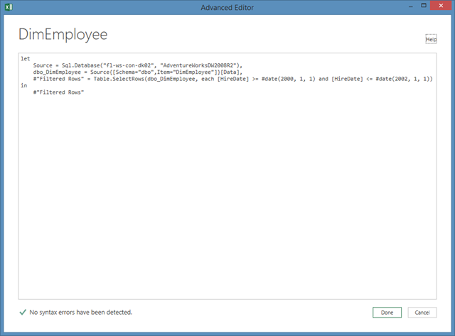 Power Query – Controlling M Query Functions w/ User Driven Parameters
