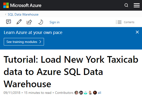 Easily Load Free Sample Data for Azure SQL Data Warehouse